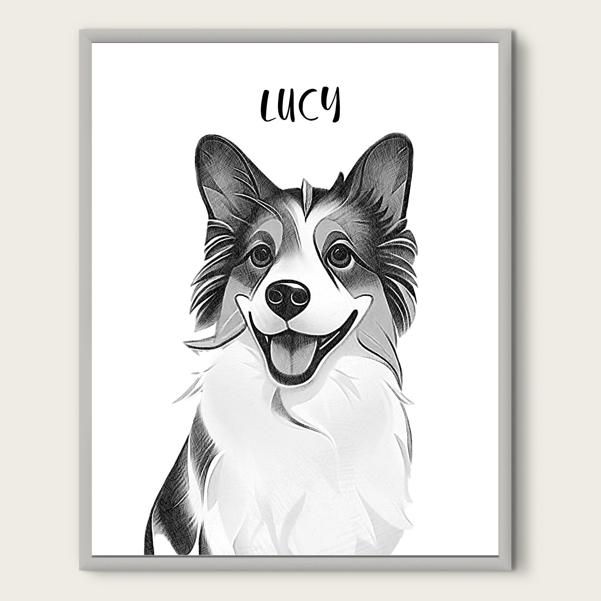 Custom Pet Sketches Memorial Drawings of Your Dog Sketches From Photos ...
