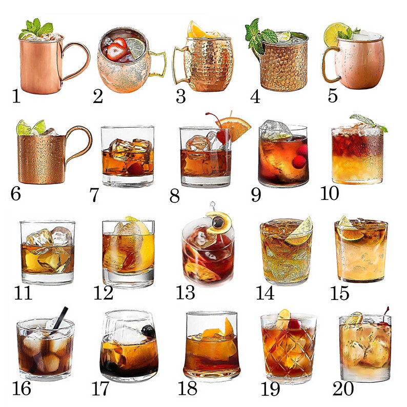 Signature Cocktails for Wedding Drink Menu Wedding Cocktail - Etsy