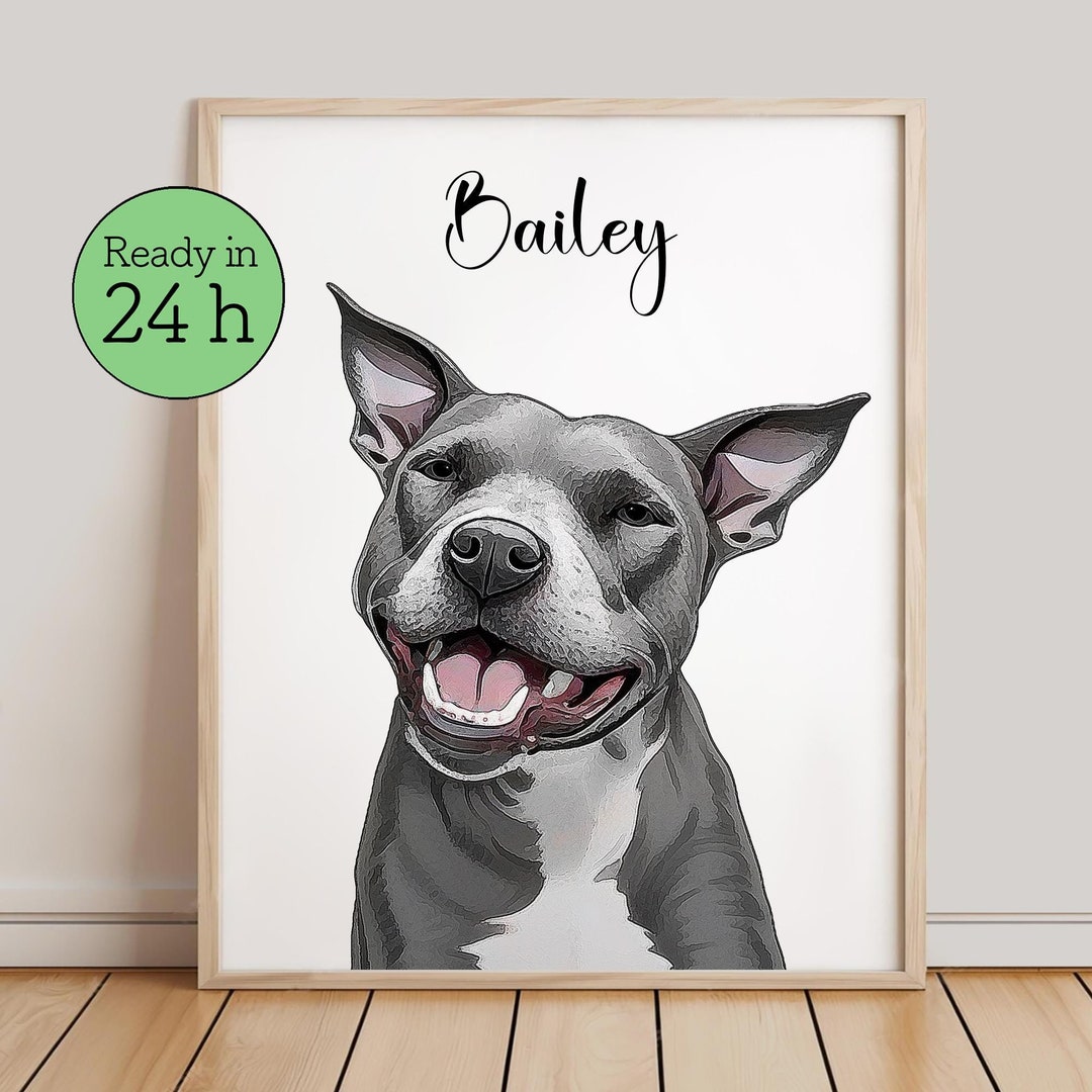 Custom Pet Portraits From Photos Personalized Dog Art Digital Pet ...