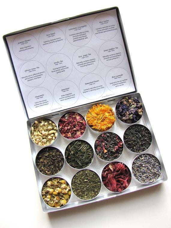 Fruit -flower Tea Gift Set 12-piece Assortment With Dried Flowers ...