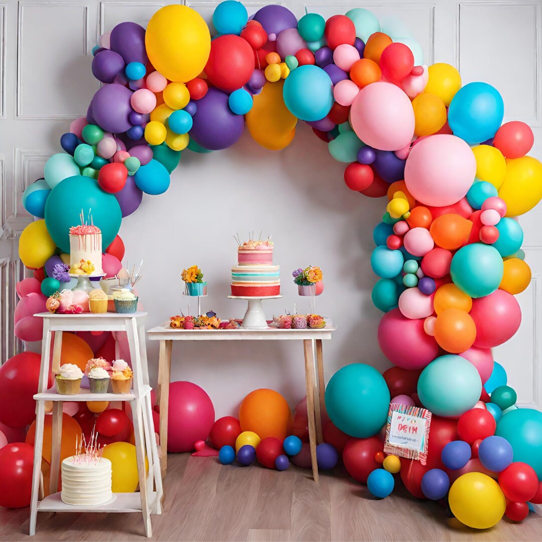 Colorful Birthday Backdrop, Children Birthday Party Backdrop, Birthday ...