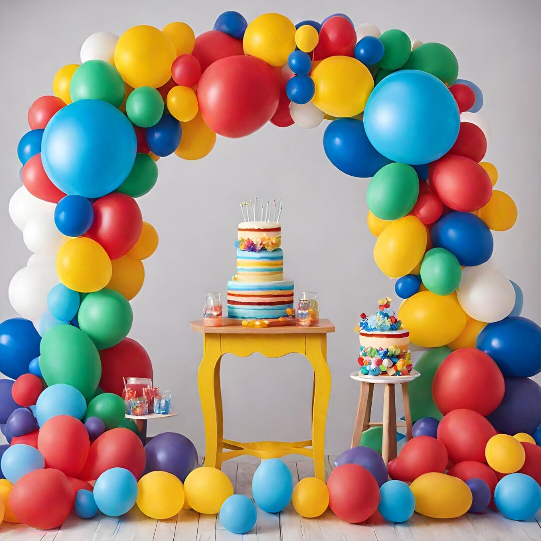 Colorful Birthday Backdrop, Children Birthday Party Backdrop, Birthday ...