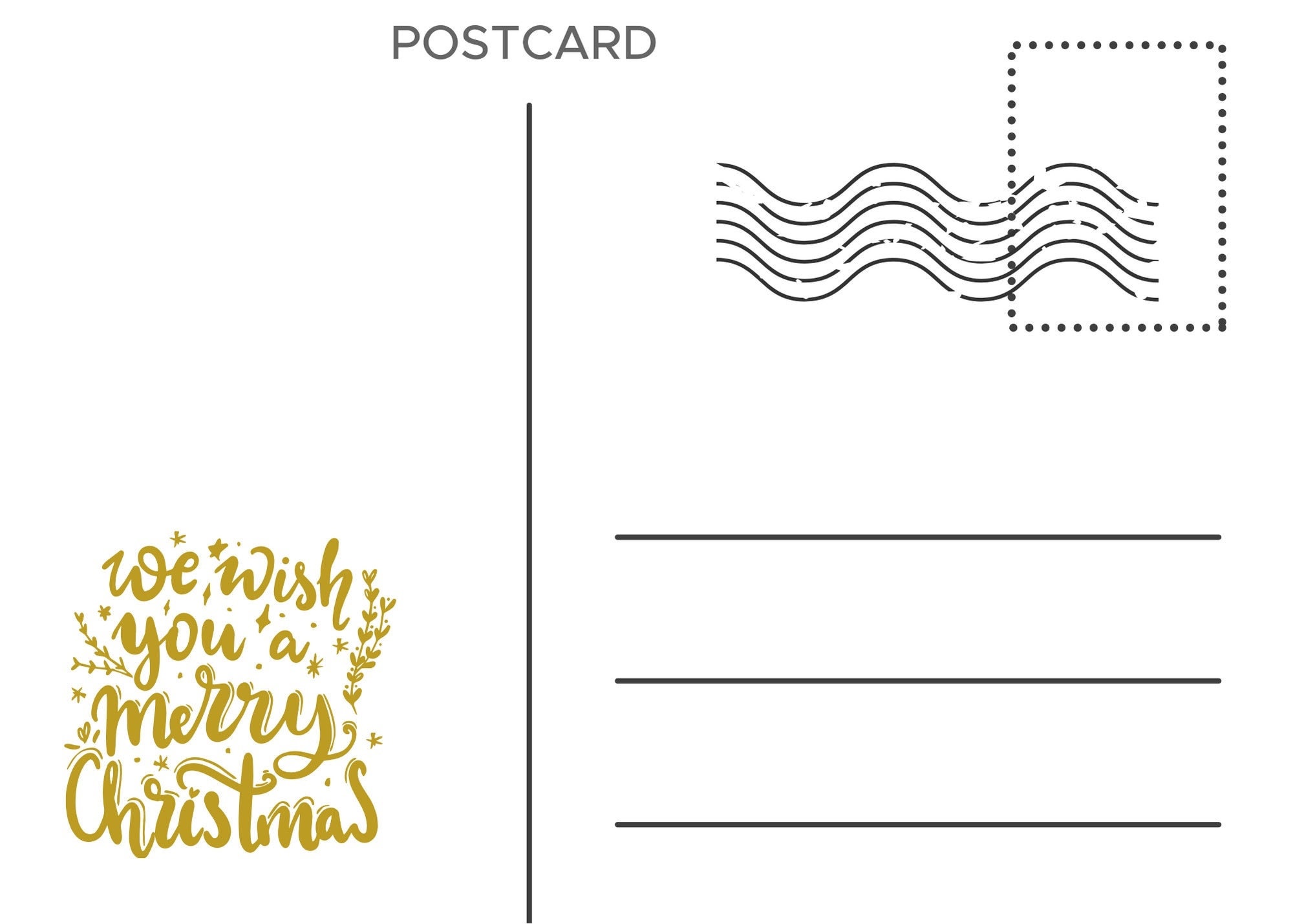 Christmas Village Postcard, Christmas Illustration Postcard, Christmas ...