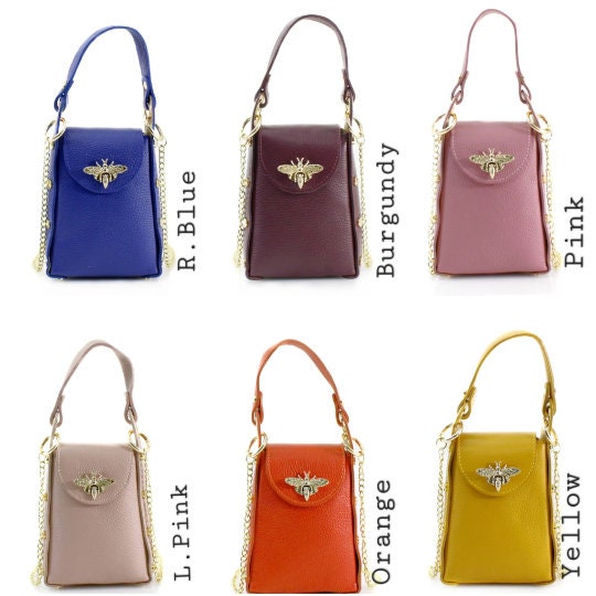 Real Leather Bee Crossbody Bag / Bee Shoulder Bag/ Grab Handle Bag ...