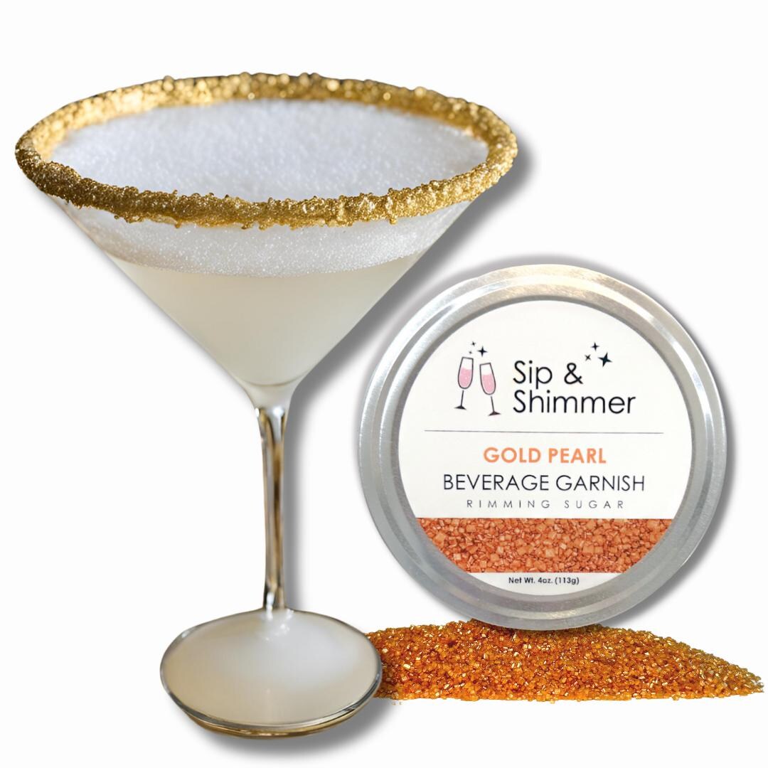 Gold Pearl Rimming Sugar: Cocktail Beverage Garnish - Etsy