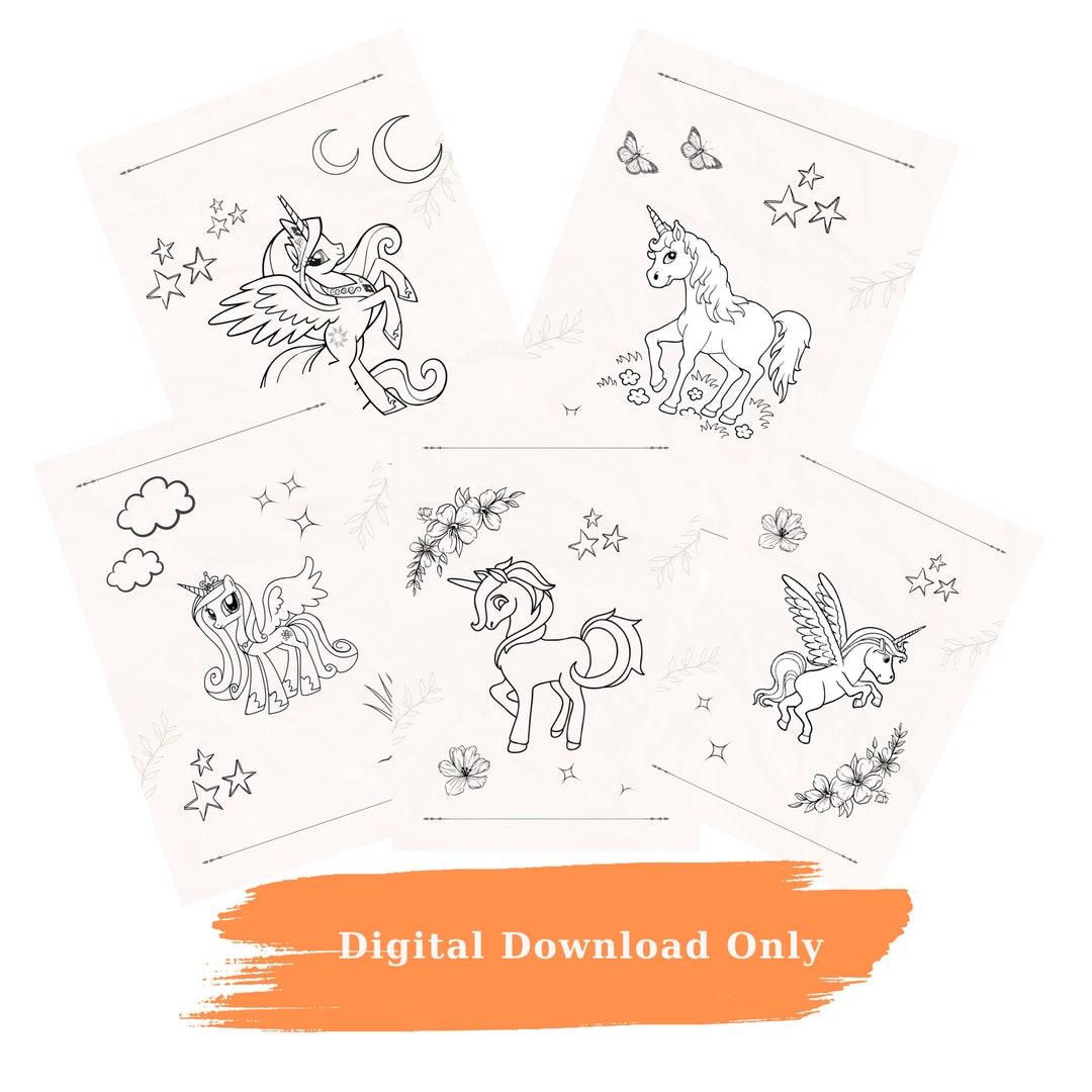 5 Unicorn Coloring Pages, Unicorn Printables, Unicorn Activities ...