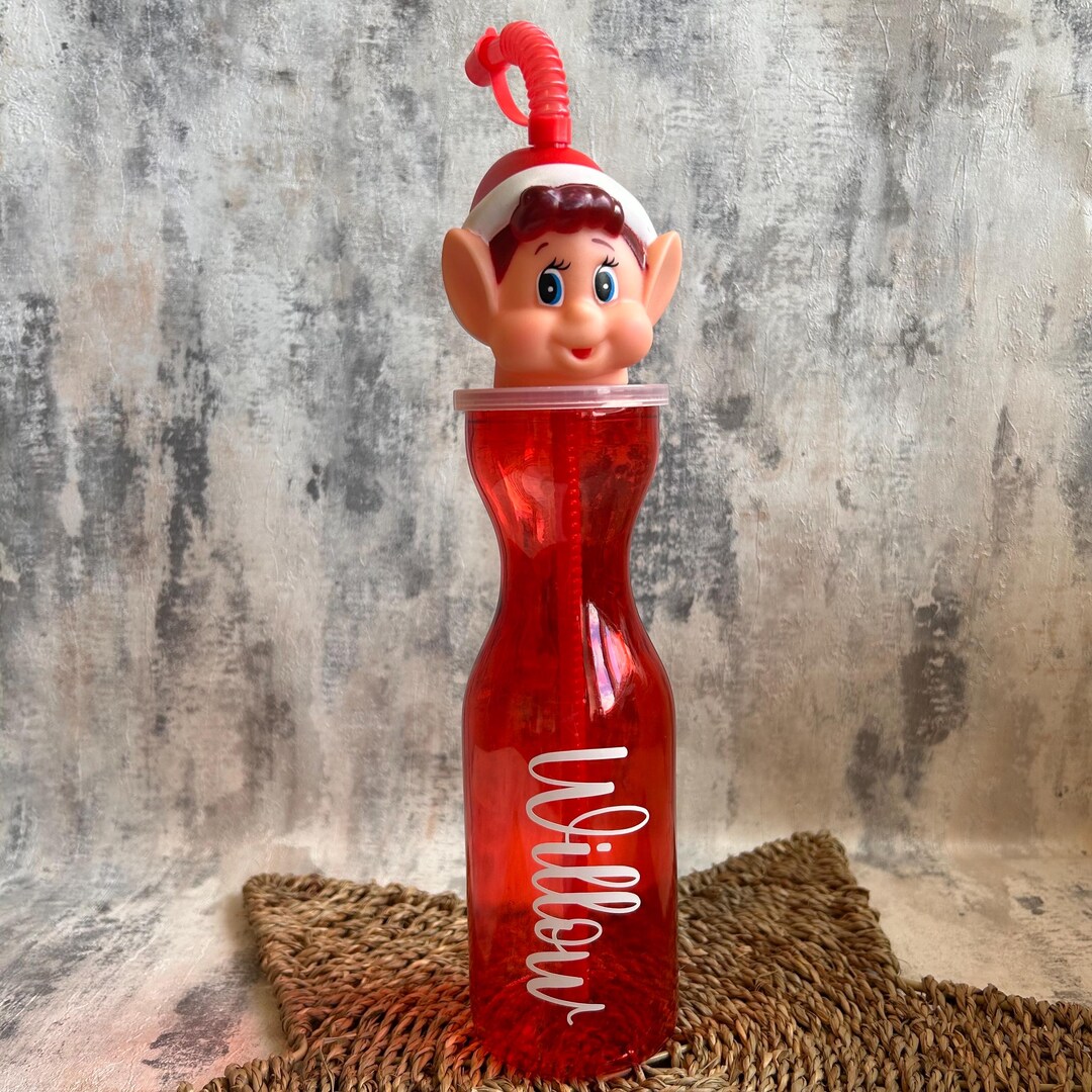 Personalised Elf Bottle Elf Head Drink Bottle Christmas Cup Red Elf Cup ...