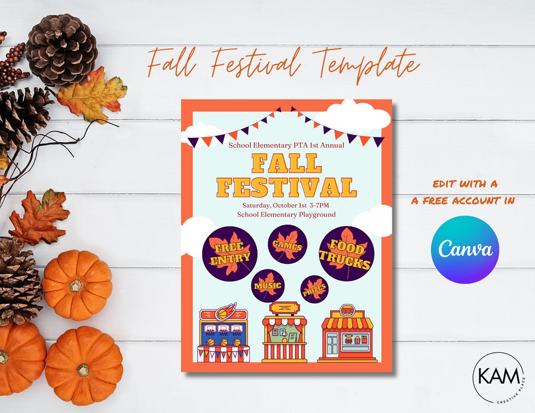 PTA/PTO Fall Festival Flyer Template - Etsy