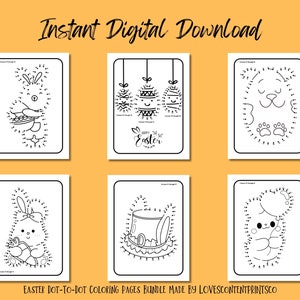 Easter Dot to Dot Coloring Pages Bundle, Practice Counting Numbers, 160 ...