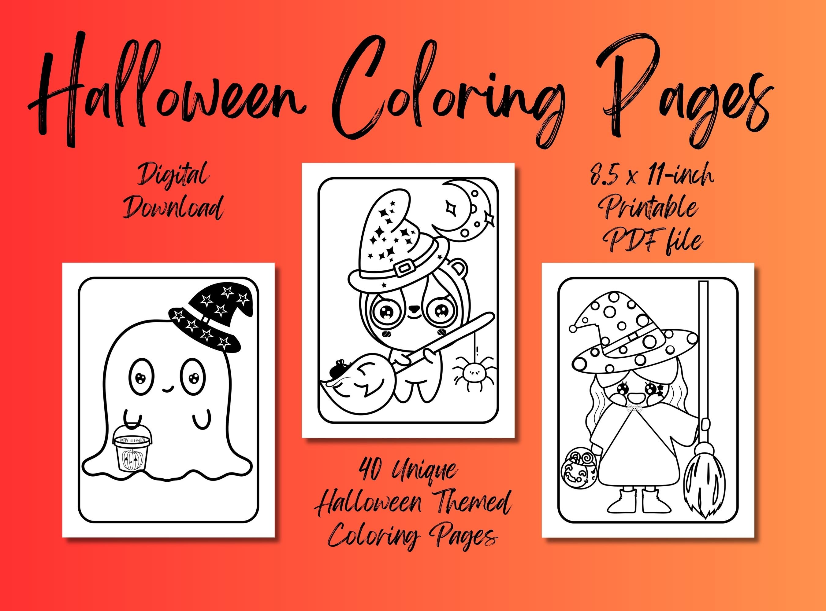 Halloween Coloring Pages, 40 Printable Designs (PDF) - Etsy