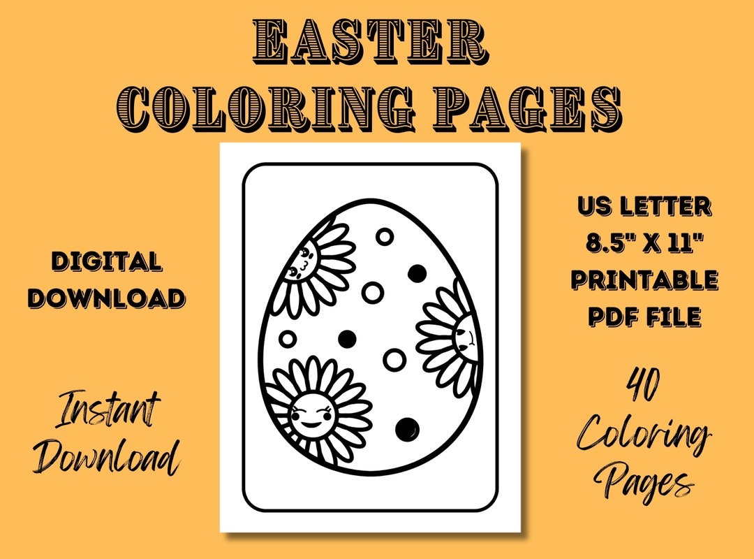Easter Egg Hunt Coloring Pages, Print at Home, Kids Easter Holiday ...