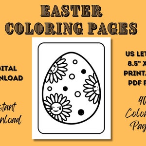 Easter Egg Hunt Coloring Pages, Print at Home, Kids Easter Holiday ...