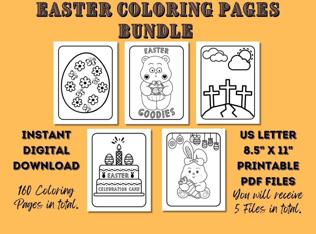 160 Easter Coloring Pages, Fun for All Ages (printable PDF) - Etsy