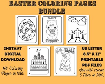 Easter Dot to Dot Coloring Pages Bundle, Practice Counting Numbers, 160 ...