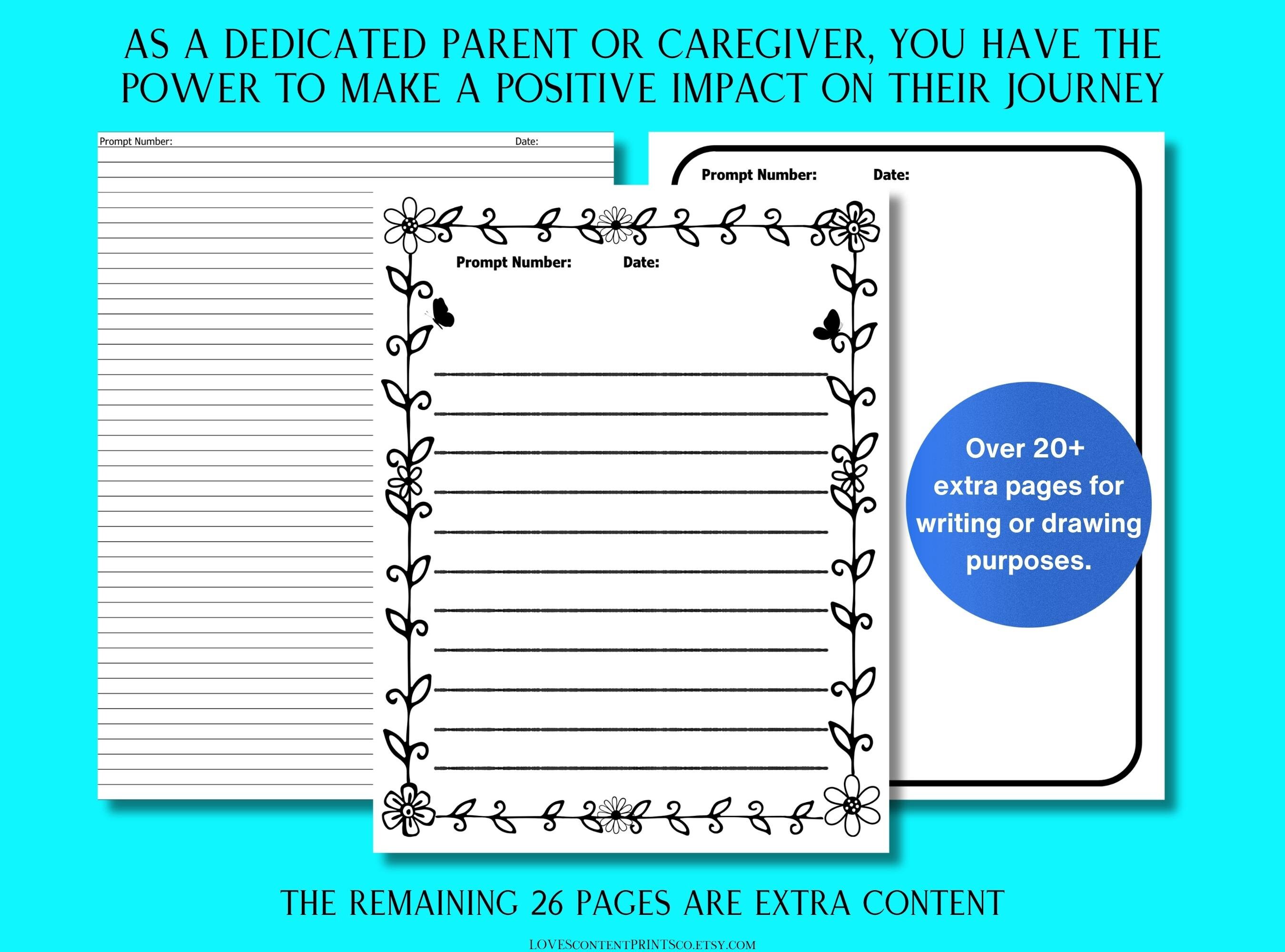 Journal Writing Prompts for Kids Back to School, Printable Emotional ...