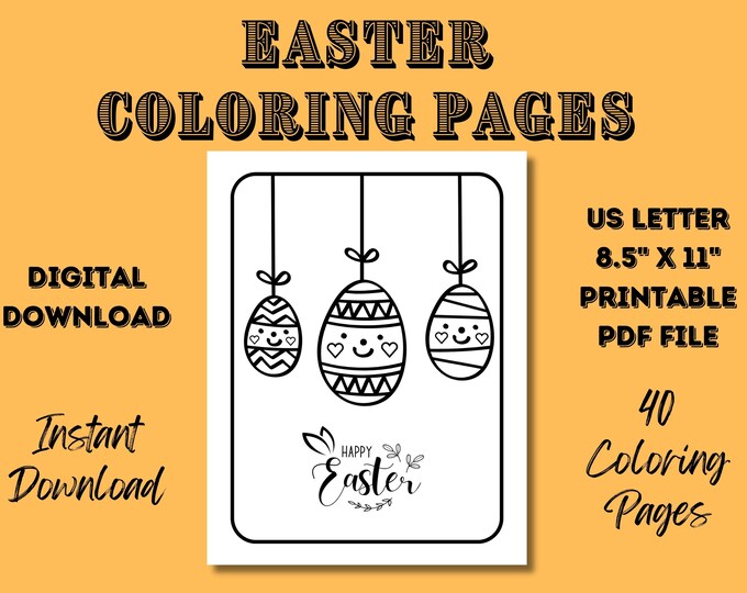 Retro Coquette Printable Easter Coloring Book | Coloring Pages for ...