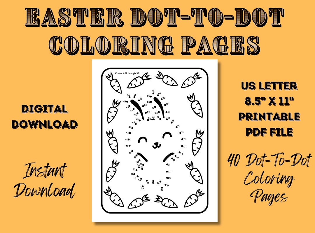 Easter Holiday Celebration Dot to Dot Coloring, Print at Home, Kids ...