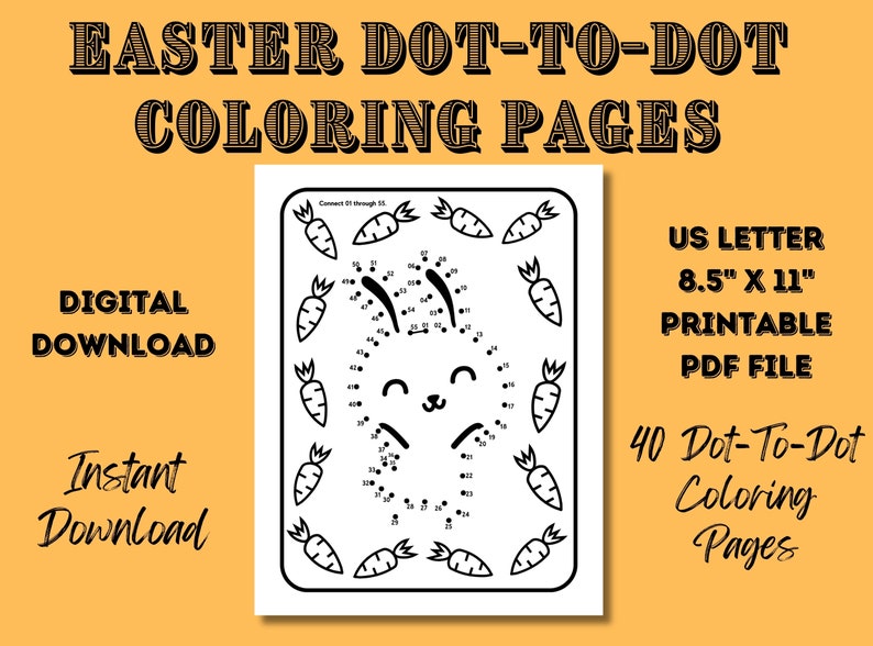 Easter Holiday Celebration Dot to Dot Coloring, Print at Home, Kids ...