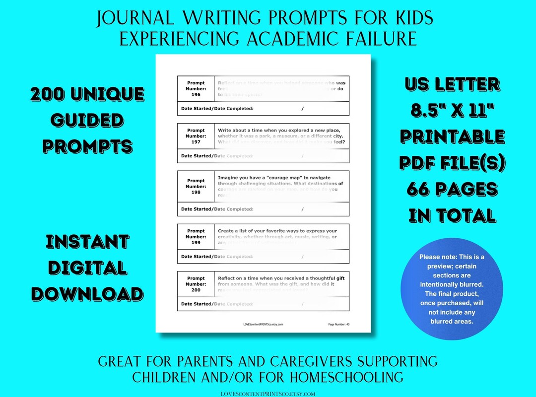 Kids' Journal Writing Prompts, Emotional Awareness, Mental Health ...