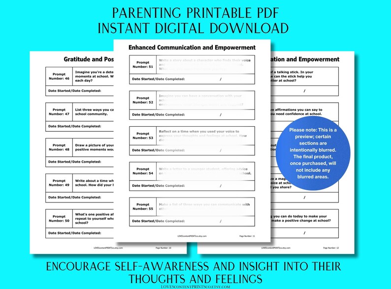 Journal Writing Prompts for Kids Back to School, Printable Emotional ...