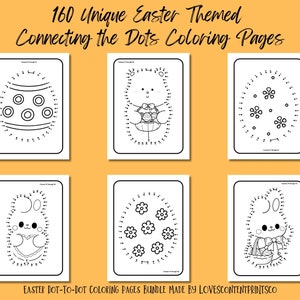 Easter Dot to Dot Coloring Pages Bundle, Practice Counting Numbers, 160 ...