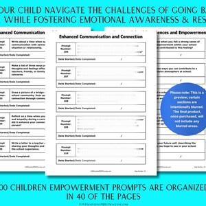 Kids' Journal Writing Prompts, Back to School, Emotional Awareness (PDF ...
