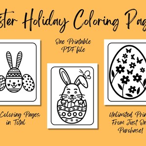 Easter Egg Hunt Coloring Pages, Print at Home, Kids Easter Holiday ...