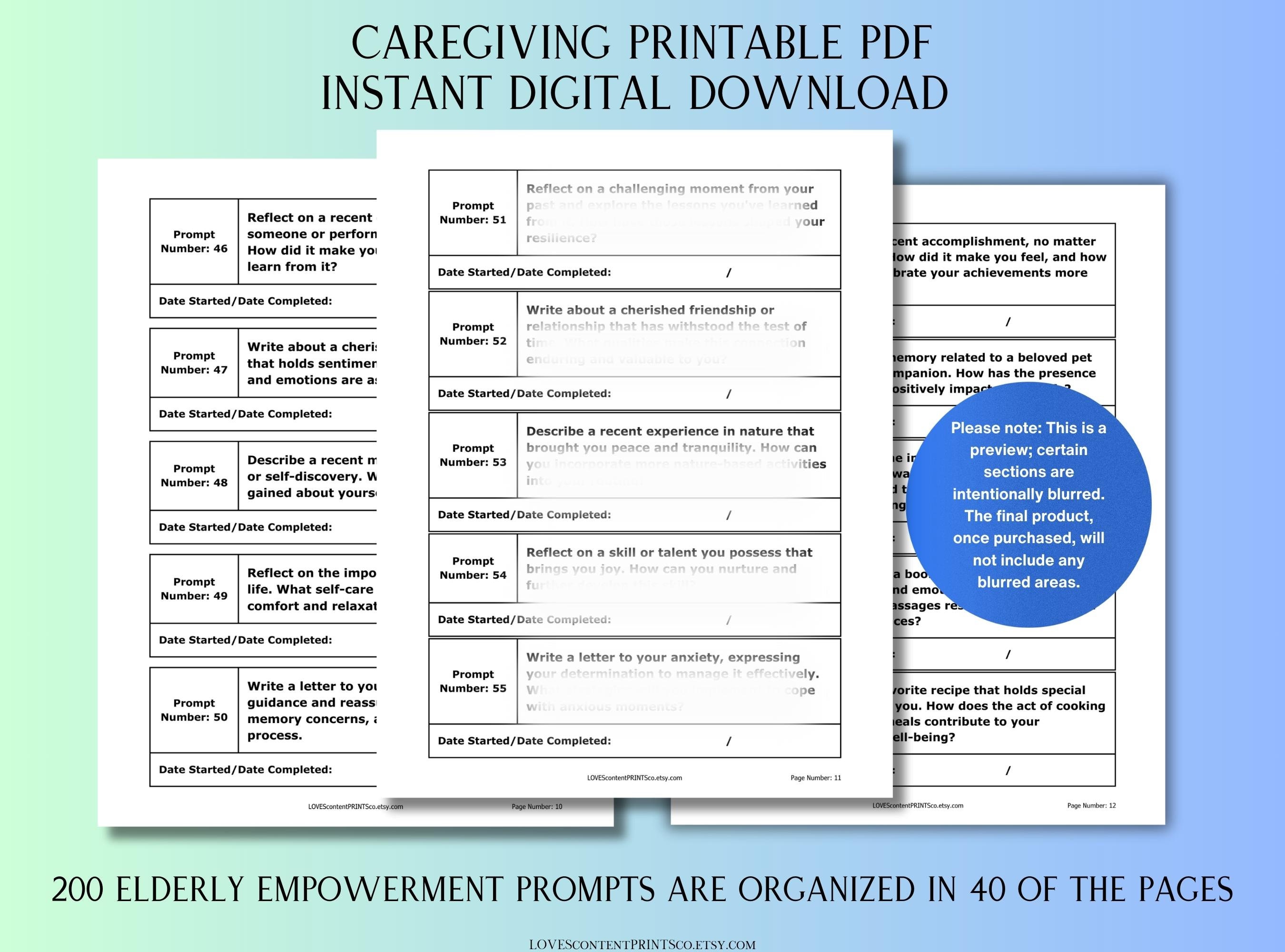 Elderly Memory Prompt Cards, Anxiety Relief, Caregiver Printable (PDF ...