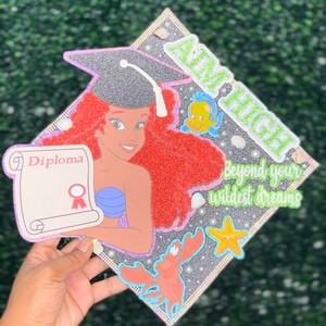 Black Little Mermaid Graduation Cap Topper - Etsy