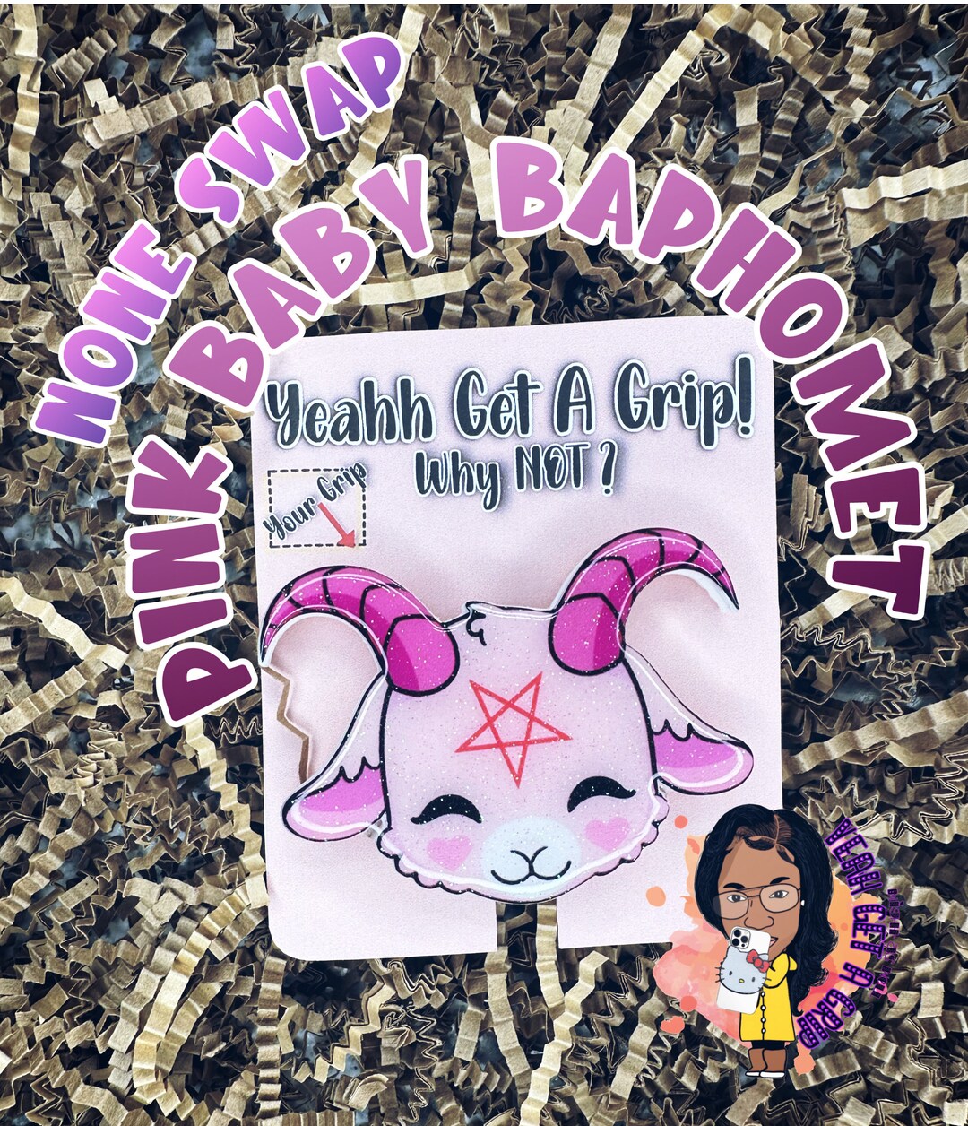 None Swap Cute Baby Baphomet Phone Grip - Etsy