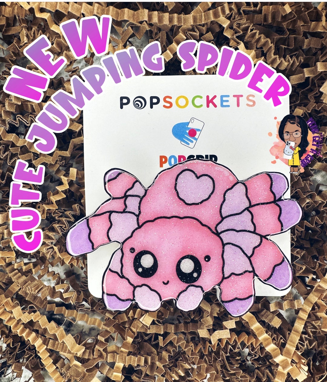 None Swap - Cute Kawaii Jumping Spider - Phone Grip - Etsy
