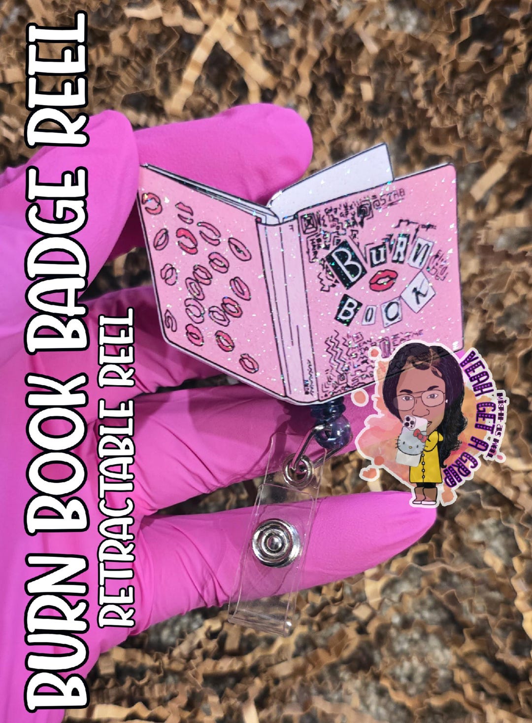 Burn Book Badge Real (retractable Reel) - Etsy