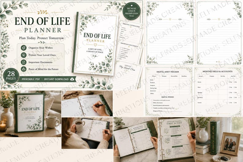 End of Life Planner Printable Estate Planning Binder Template Final ...