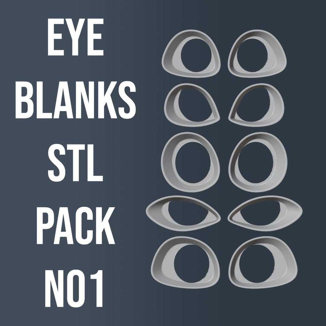 Eye Blank STL Pack No1 5 Shapes 3D Printing Digital - Etsy