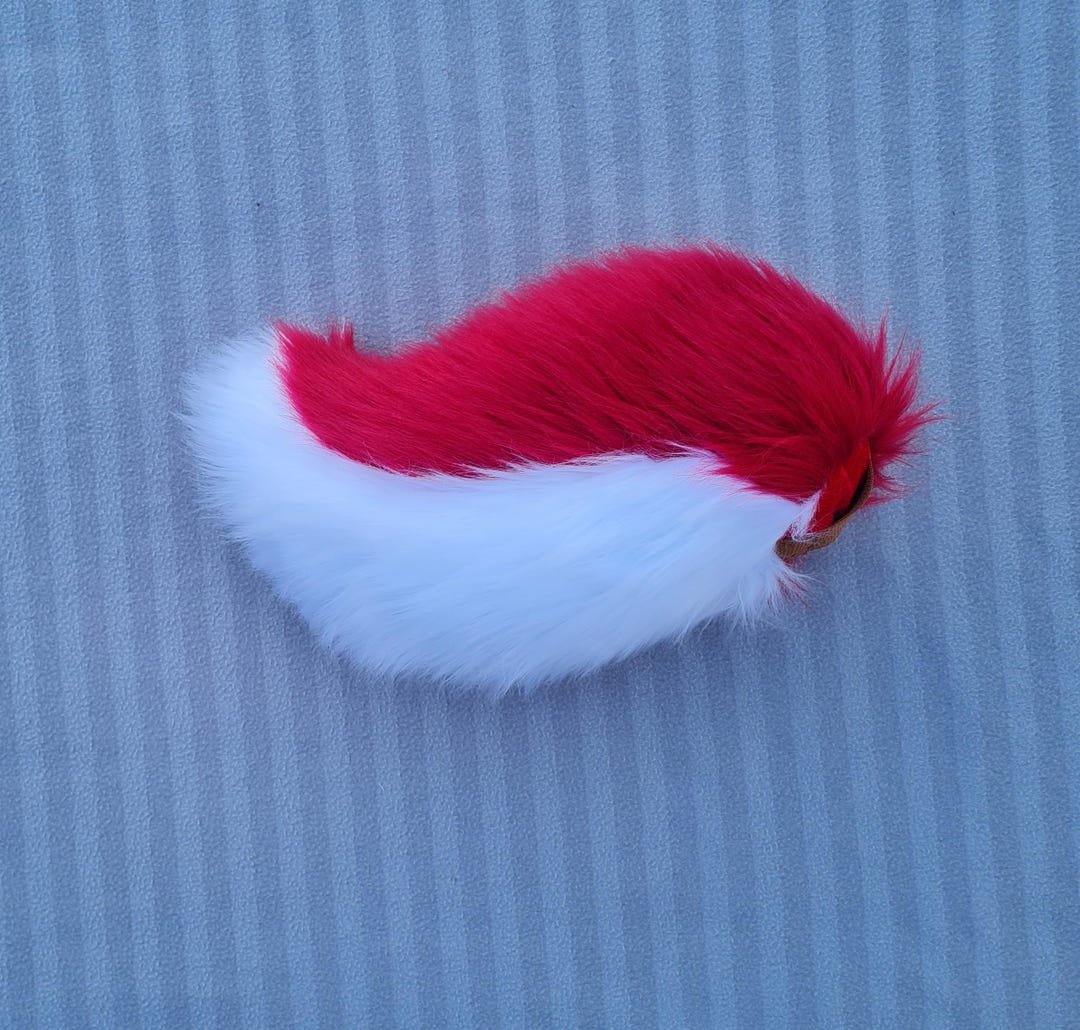 Fursuit Cosplay Nub Tail Red and White - Etsy