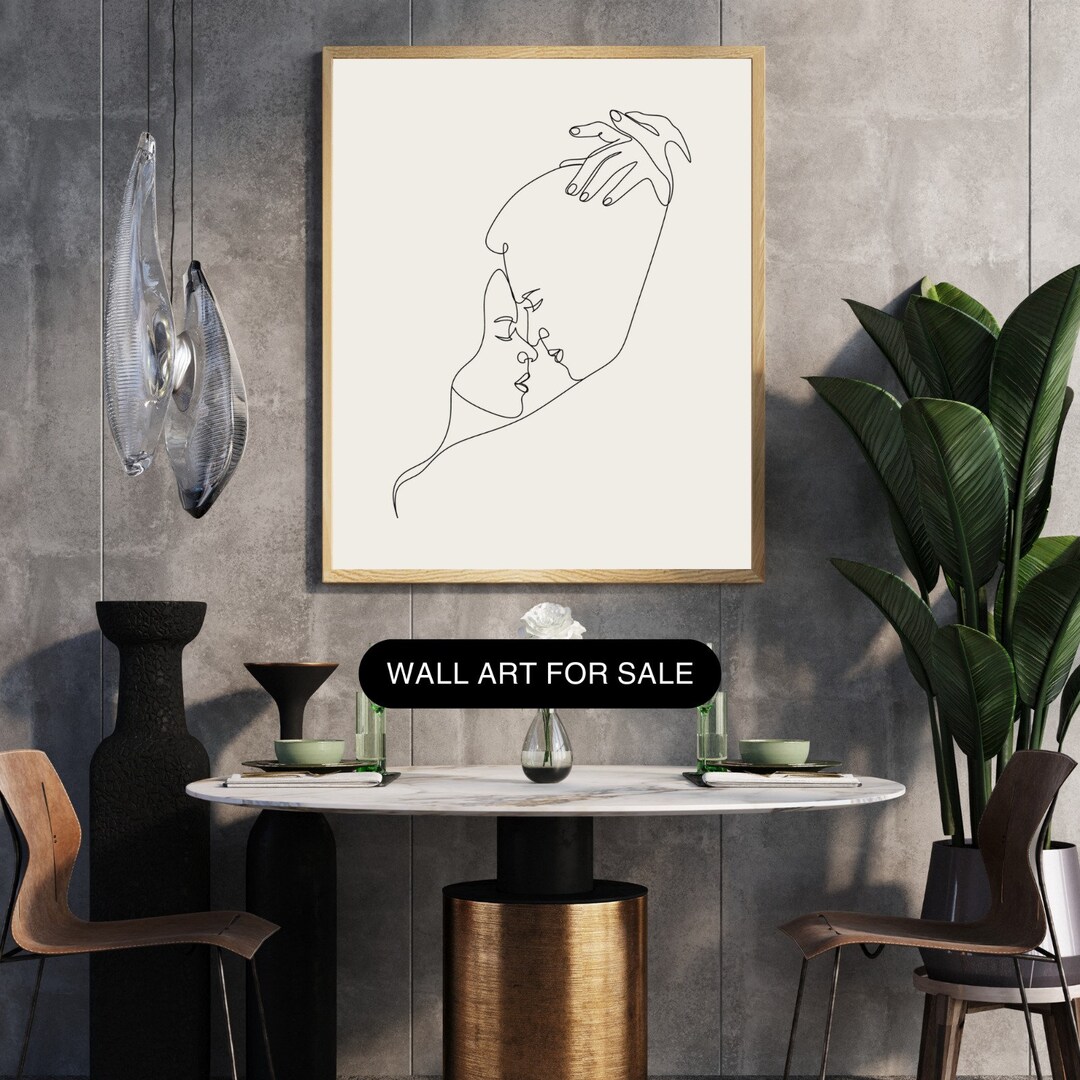 Elevate Your Space With Minimalist Line Art Couple: One Line - Etsy