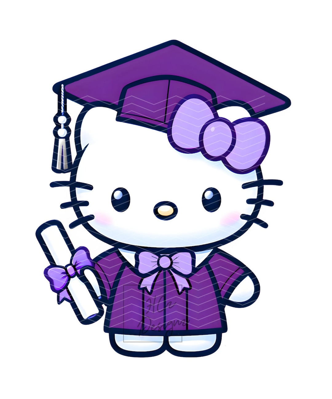Graduación de Kitty png Kawaii Kitty png morado - Etsy España