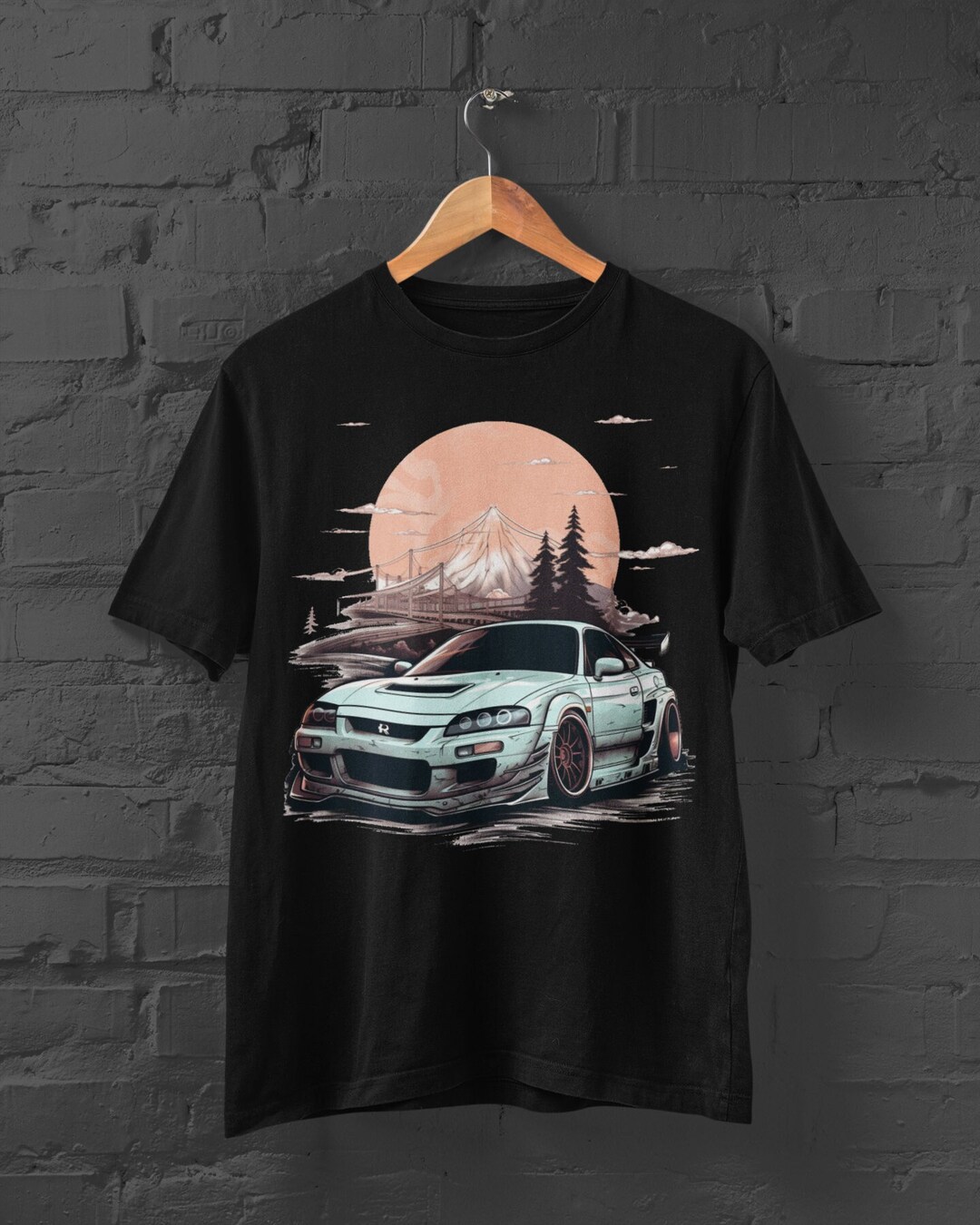 JDM Car Print T-shirt Harajuku Japanese Car Shirt JDM Tshirt Anime Car ...