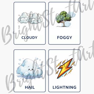12 Weather Flashcards Montessori Cards Preschool Flashcard - Etsy