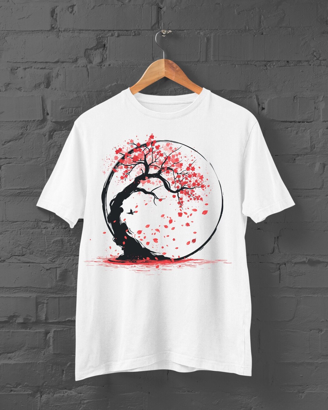 Japanese Sakura T-shirt Anime Shirt Harajuku Cherry Blossom Tshirt ...