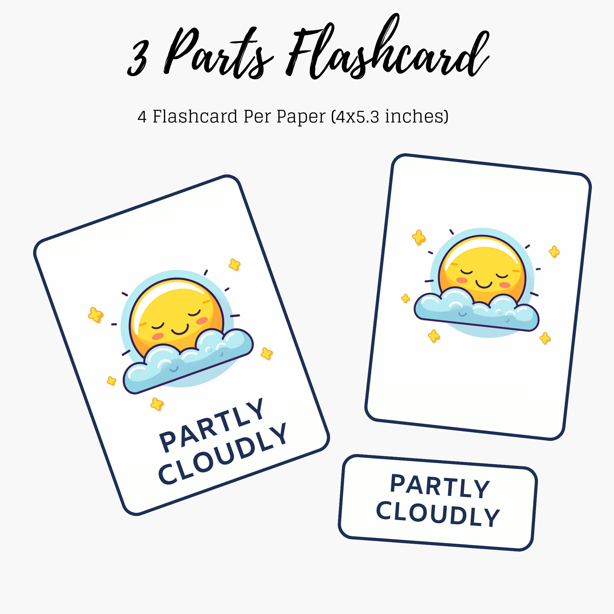 12 Weather Flashcards Montessori Cards Preschool Flashcard - Etsy