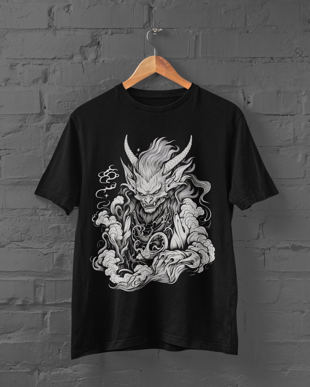 Japanese Demon Shirt Harajuku Japanese Streetwear Mythological God ...