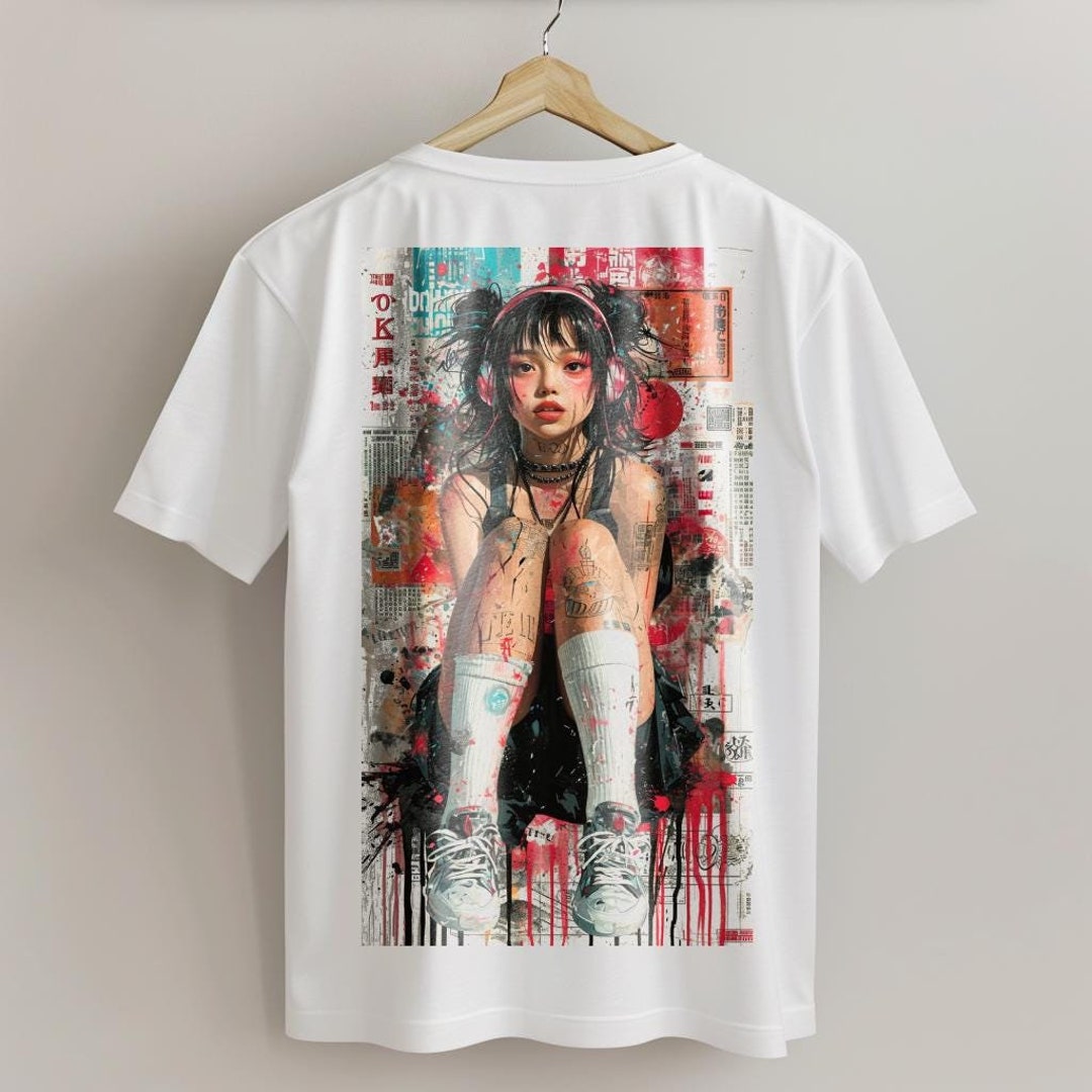Goth Japanese Girl T-shirt Trad Goth Japanese Streetwear Goth Girl ...