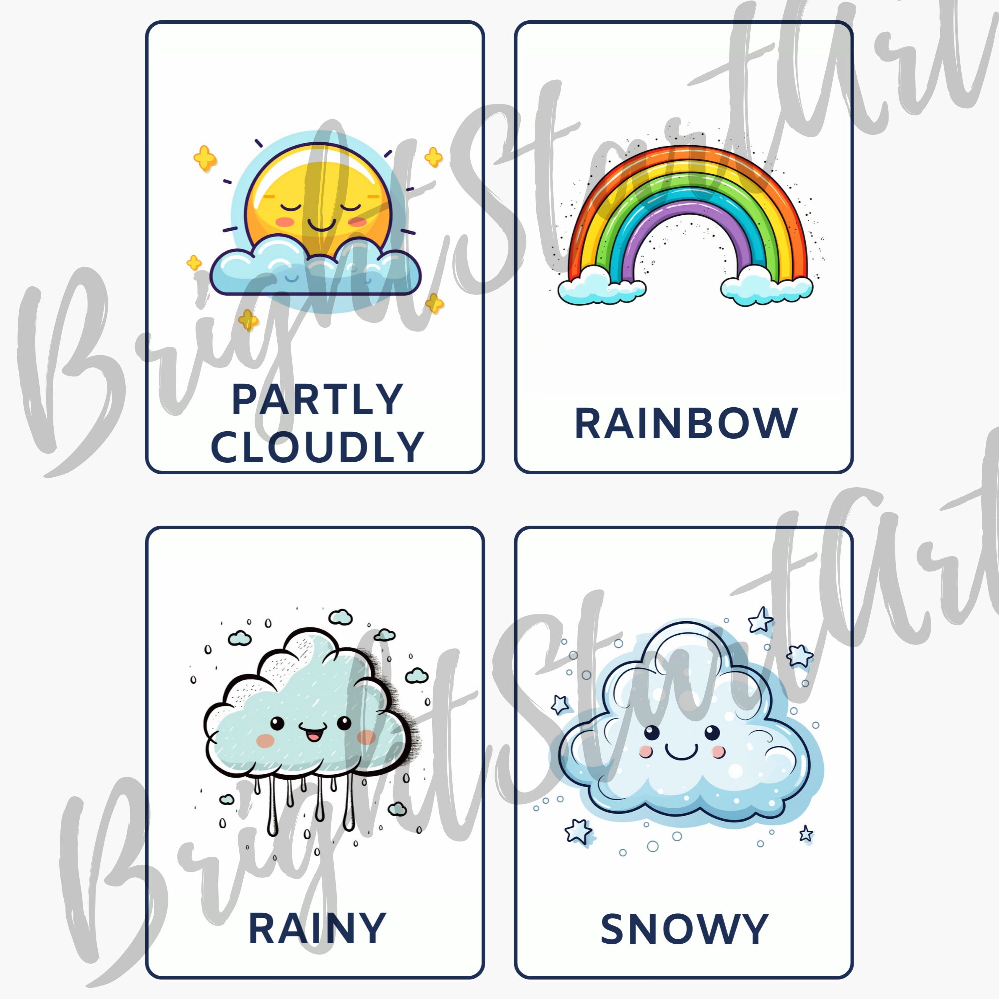 12 Weather Flashcards Montessori Cards Preschool Flashcard - Etsy
