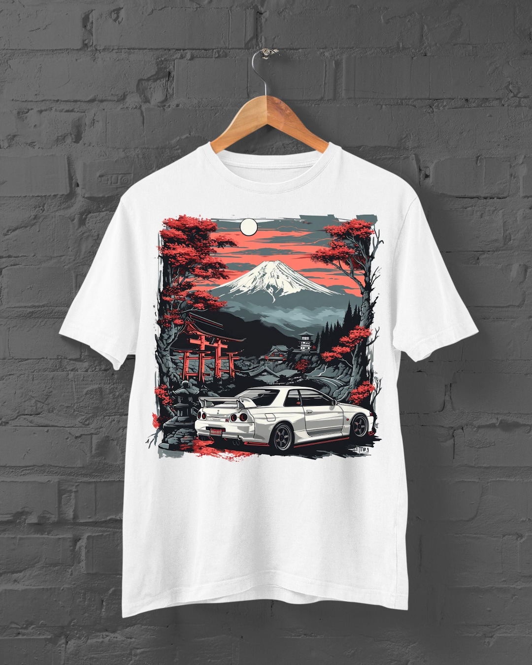Car Print T-shirt | Harajuku | Japanese Car Tshirt | JDM Tshirt | Anime ...