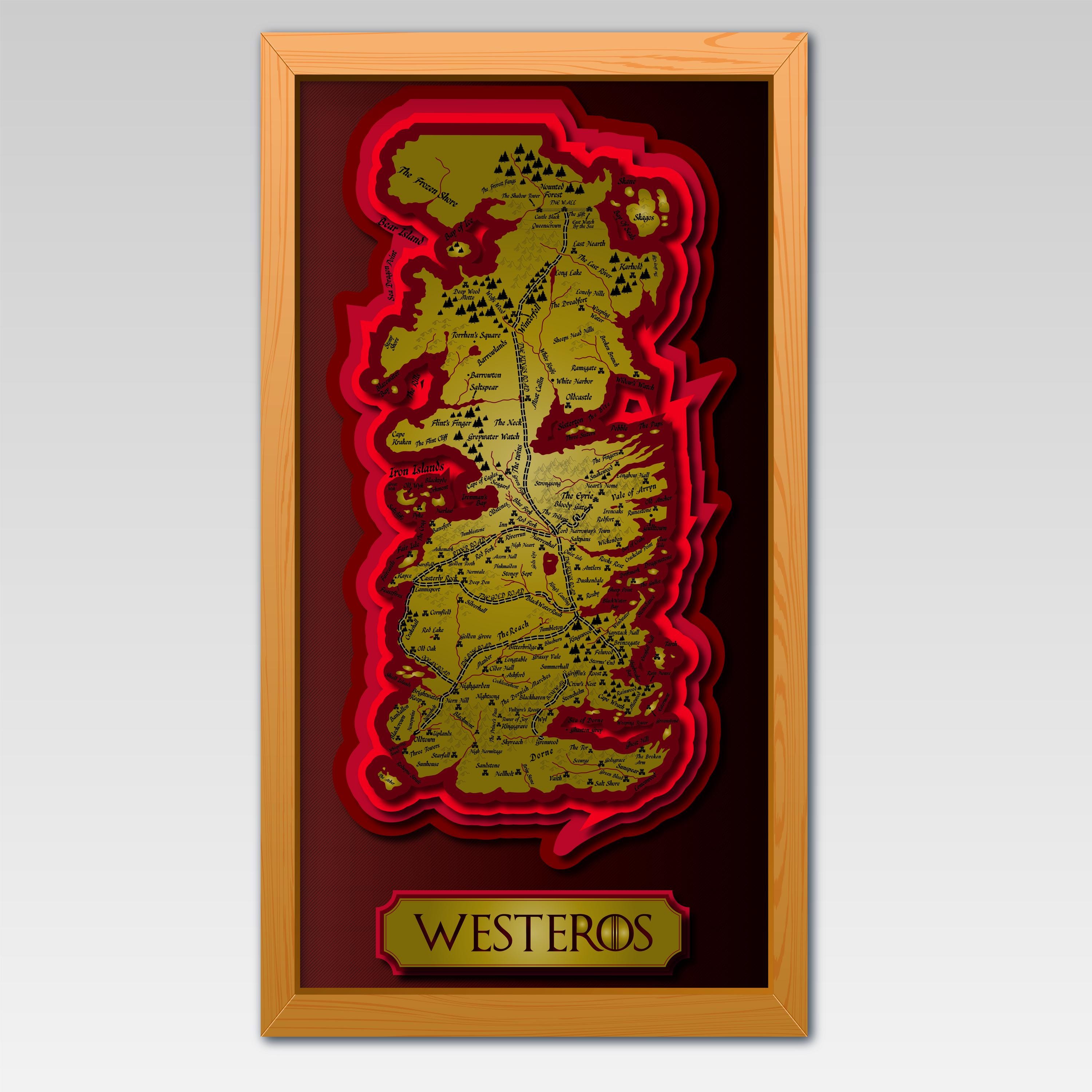Westeros 3D Layered Map SVG – 6 Layer Laser Cut Digital File for CNC ...