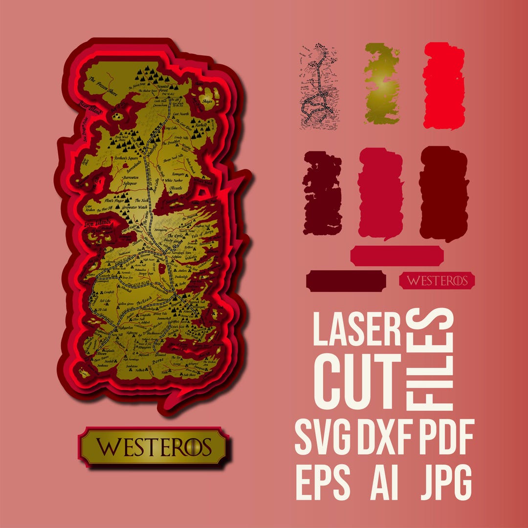 Westeros 3D Layered Map SVG – 6 Layer Laser Cut Digital File for CNC ...