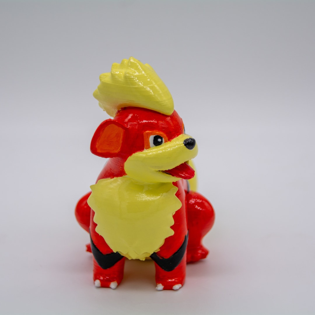 Growlithe Pokemon 3D Printed Hand Painted Figure / Pokemon Growlithe 3D ...