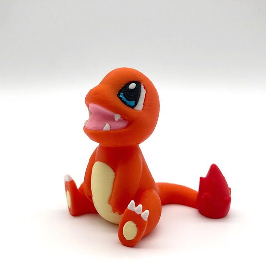 Chibi Charmander Pokemon 3D Printed Hand Painted Figure / Pokemon ...
