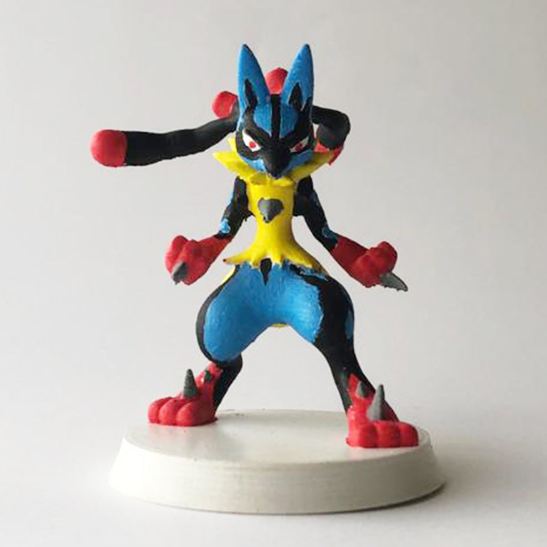 3D Printed Mega Lucario Figure Sculpture Pokemon Mega Lucario - Etsy